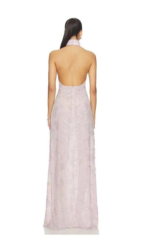 SAU LEE Grace Halterneck Maxi Dress