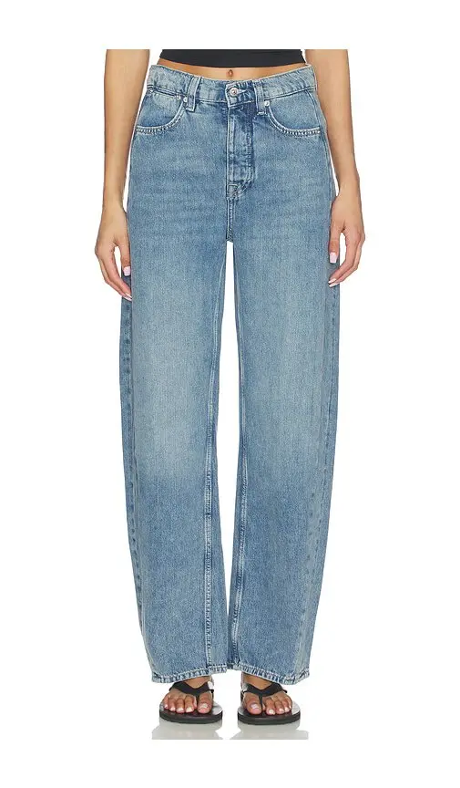 Free People X We The Free Truro Baggy Puddle Jean - Blue