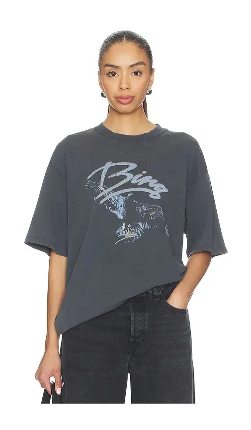 ANINE BING Eagle Graphic T-shirt - Charcoal