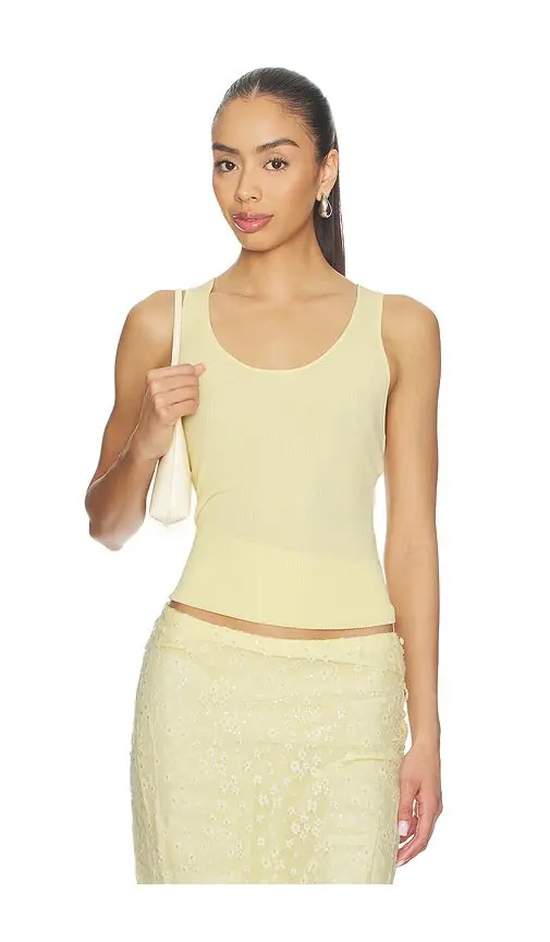 BUBISH Ellis Ribbed Jersey Tank Top - Lemon