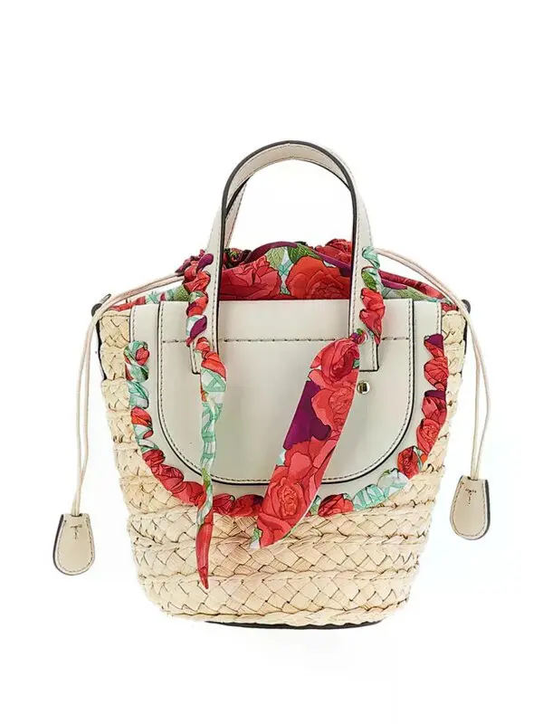 CUBA LAB Floral Print Top Handle Clutch Bag