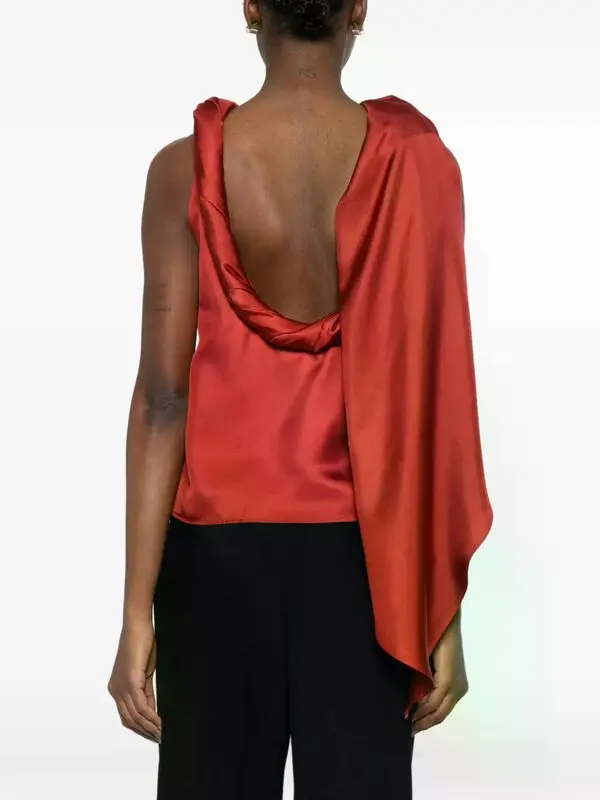 Loulou De Saison Wilma Draped Sleeveless Top - Red