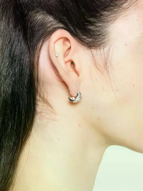 Completedworks Curved Hoop Earrings - Silver