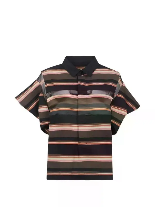 Sacai Striped Shirt - Brown