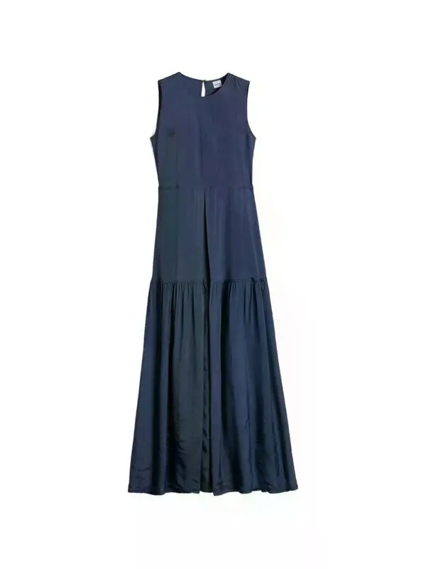 Aspesi Tiered Sleeveless Midi Dress - Blue