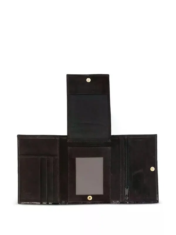 Vintage Croc-embossed Bifold Wallet - Black