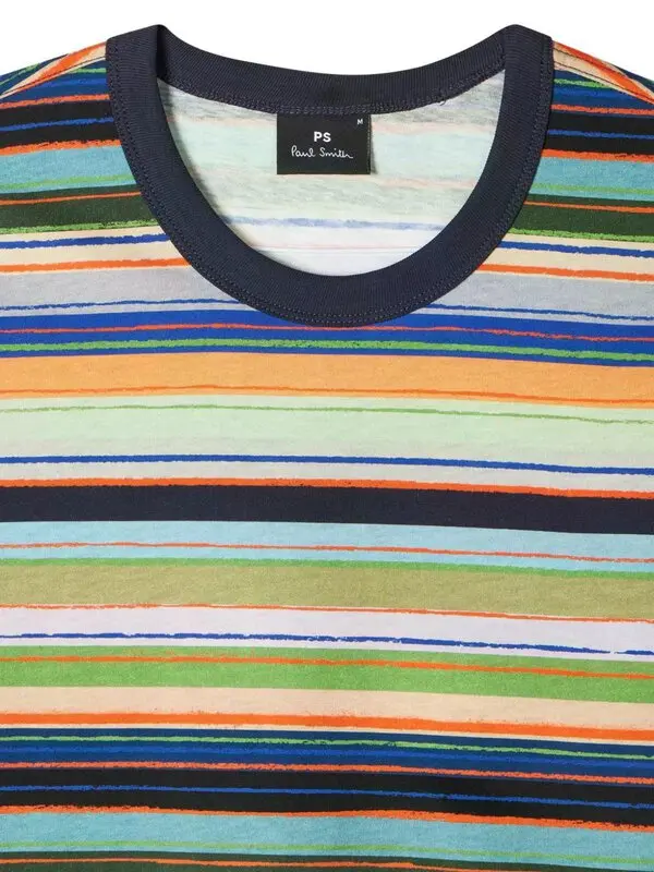 Paul Smith Striped Cotton T-shirt - Blue