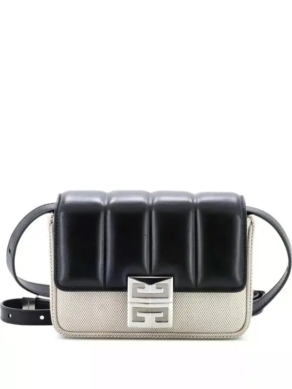 Givenchy 4g Padded Leather And Canvas Small Shoulder Bag - Black