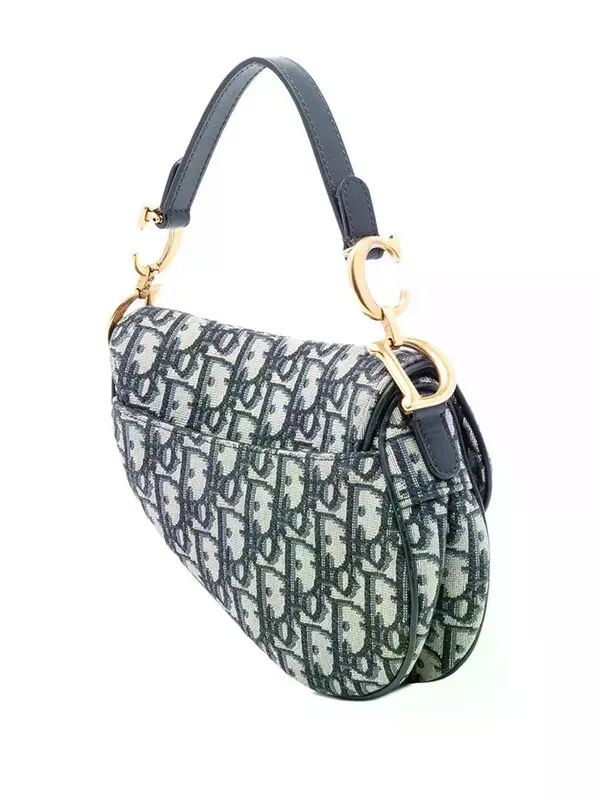 Dior Micro Oblique Canvas Saddle Bag Satchel - Blue