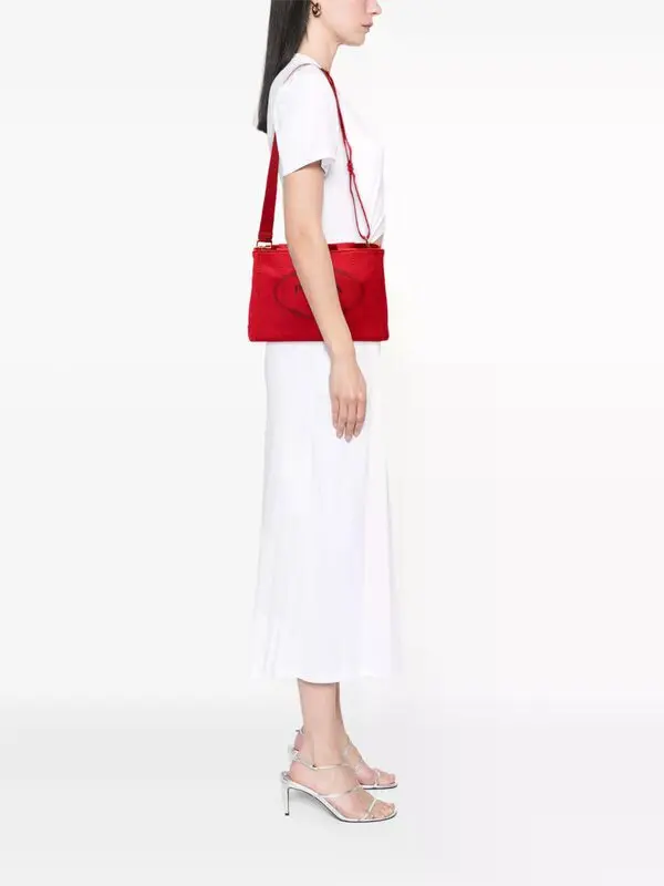 Prada Small Canvas Canapa Logo Satchel - Red