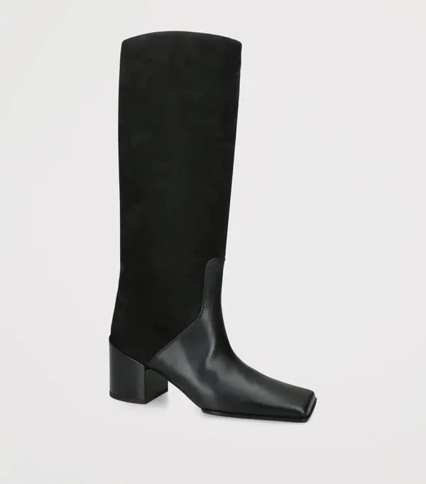 Alaïa Leather Panelled Knee-high Boots