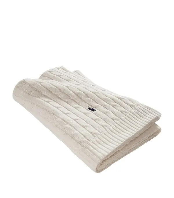 Ralph Lauren Cable Throw - White