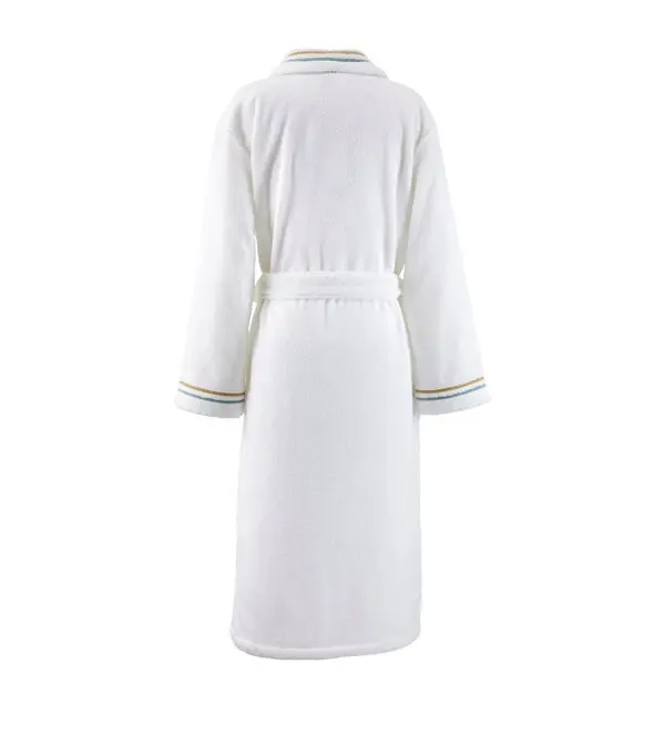 YVES DELORME Cotton-modal Embroidered Villa Bathrobe - White