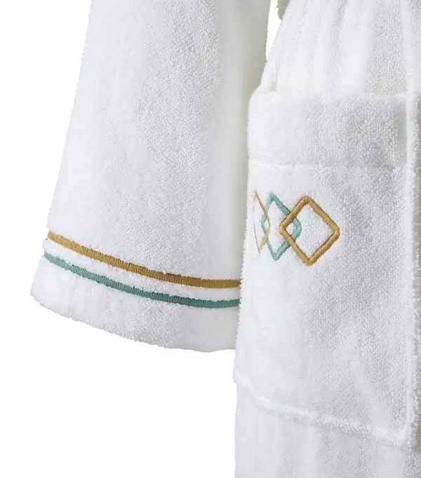 YVES DELORME Cotton-modal Embroidered Villa Bathrobe - White