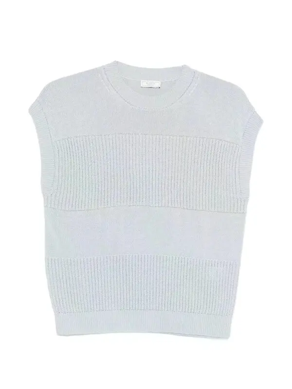 Peserico Ribbed Knit Vest - Blue