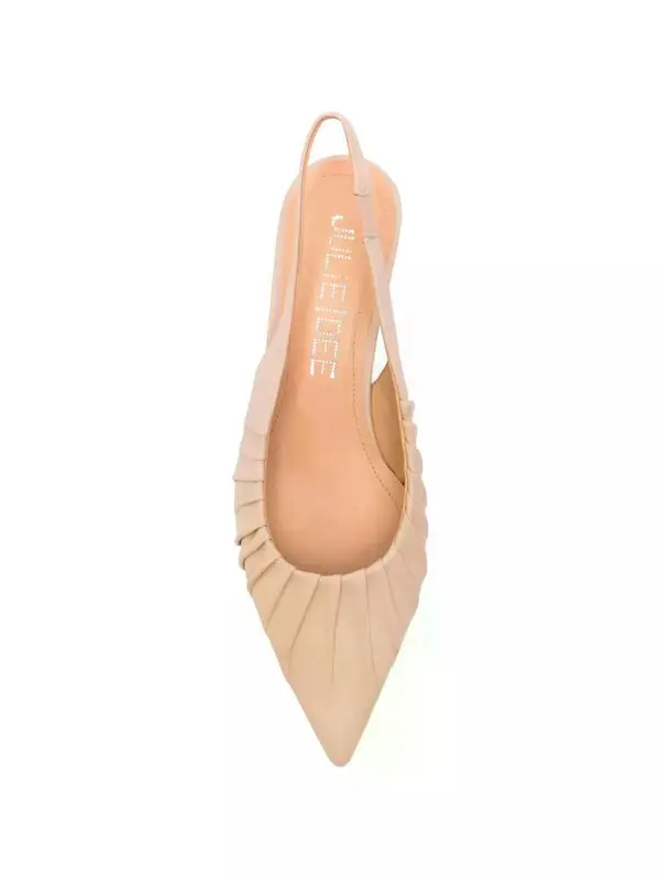JULIE DEE Ruched Heeled Pumps - Neutrals