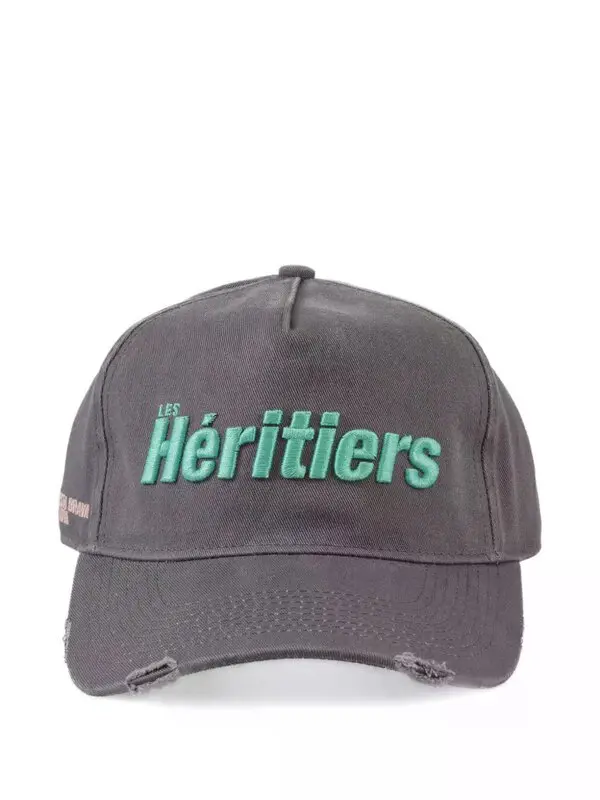 LES HÉRITIERS Logo Embroidered Baseball Cap - Grey