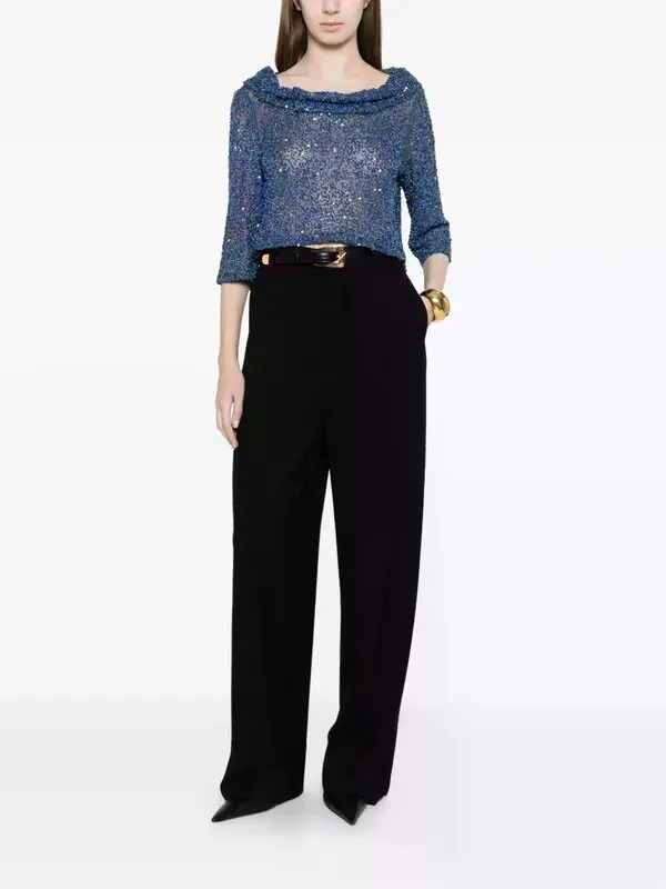 FELY CAMPO Embellished Sequin Blouse