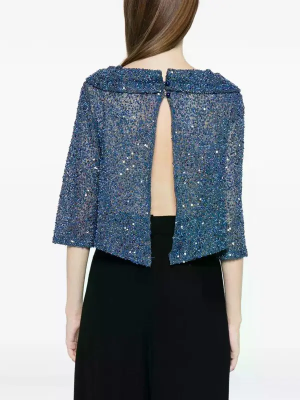 FELY CAMPO Embellished Sequin Blouse