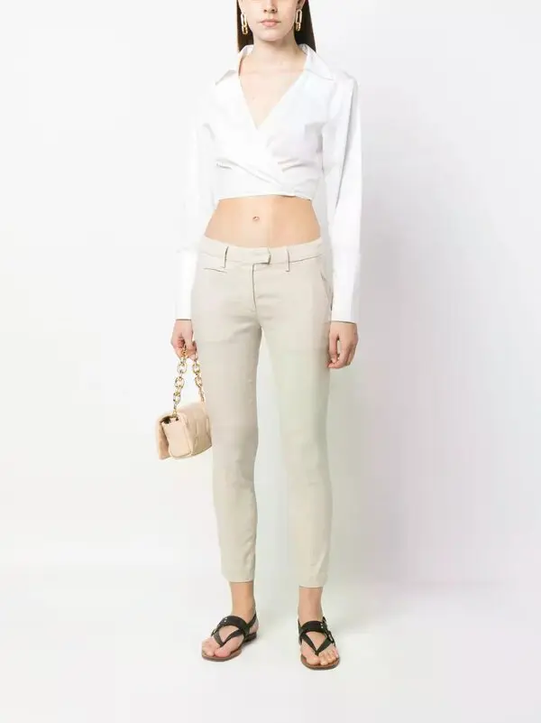 DONDUP Slim Cropped Trousers - Neutrals