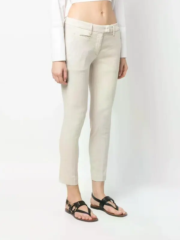 DONDUP Slim Cropped Trousers - Neutrals