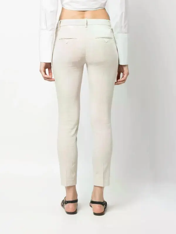 DONDUP Slim Cropped Trousers - Neutrals