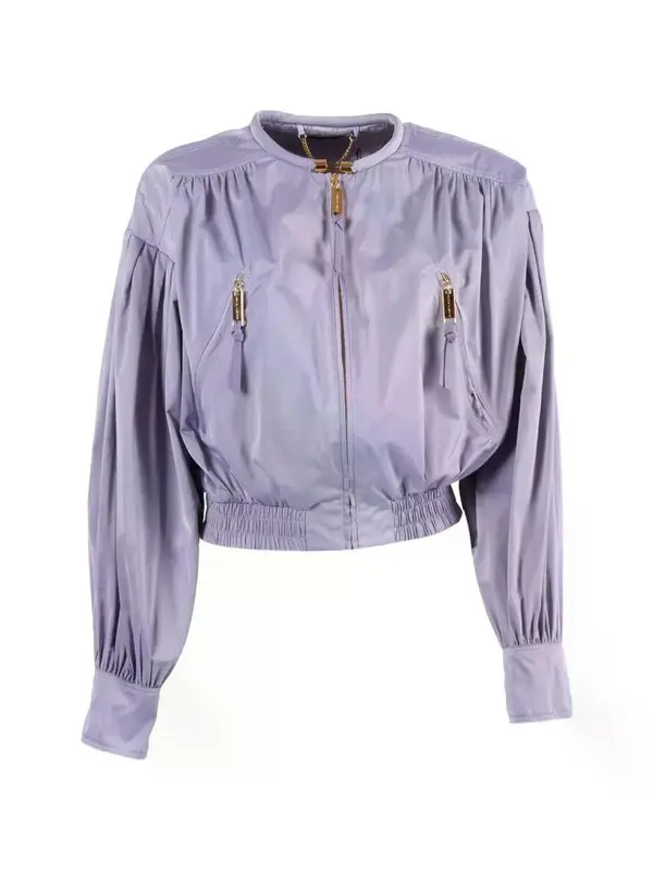 Elisabetta Franchi Cropped Bomber Jacket - Purple