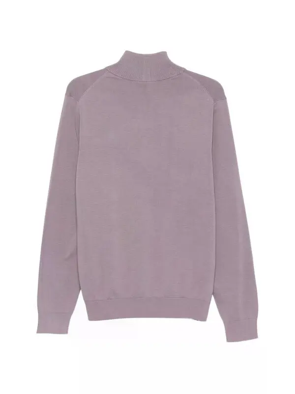 Paul Smith Half-zip Zebra Logo Sweater - Purple