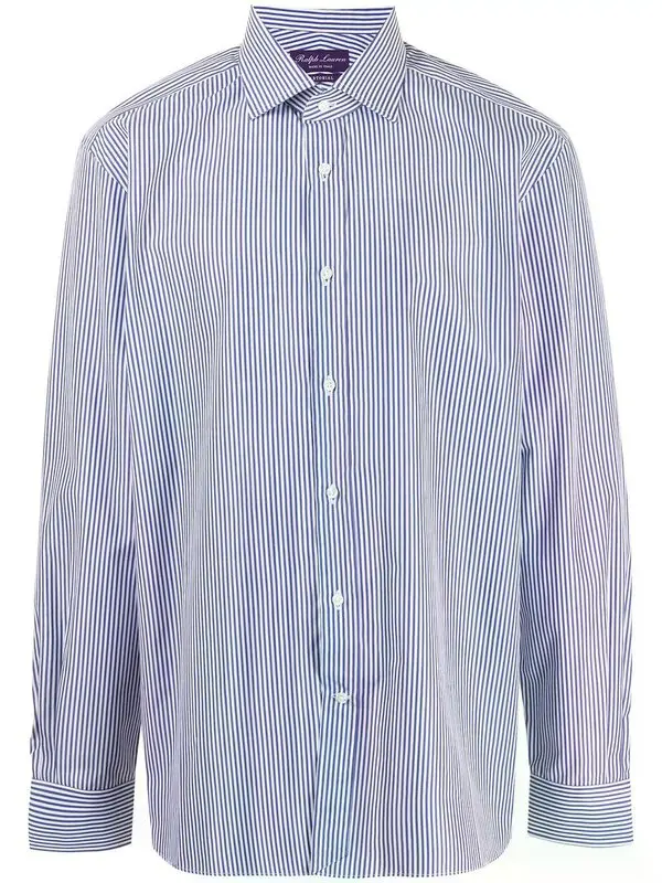 Ralph Lauren Purple Label Striped Long-sleeve Shirt - Blue