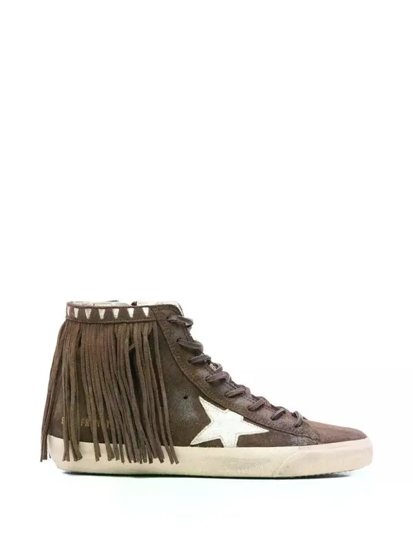 GOLDEN GOOSE Francy Star High Top Sneakers With Fringe Detailing