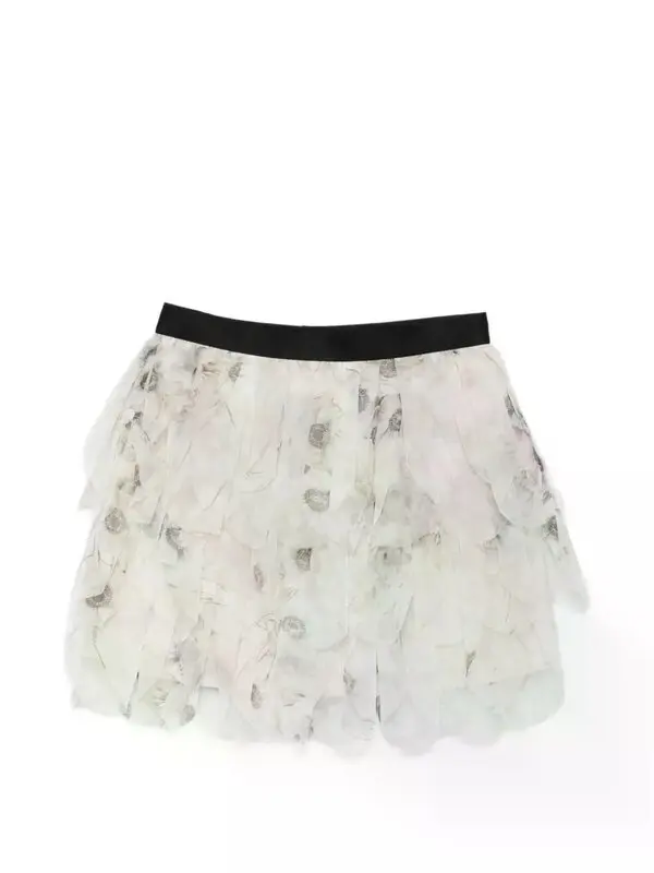 Max Mara Tiered Ruffle Mini Skirt - Neutrals