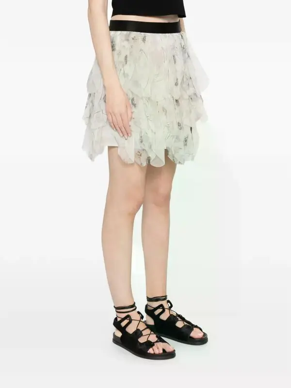 Max Mara Tiered Ruffle Mini Skirt - Neutrals
