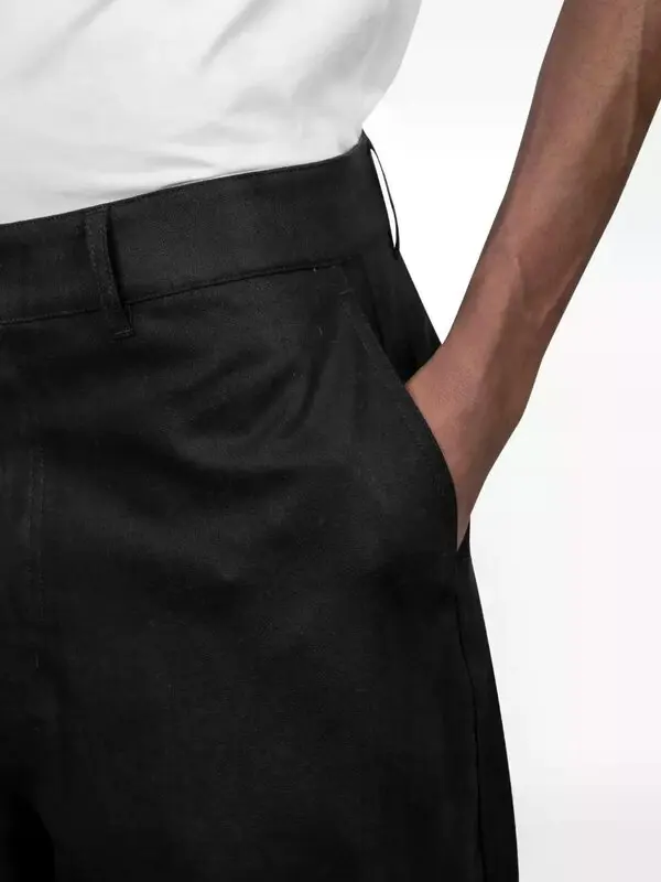 ARTE ANTWERP Button Trousers With Flap Pockets And Drawstring Hems - Black