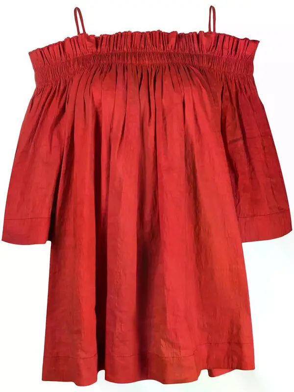 UMA WANG Off-shoulder Linen Blend Blouse