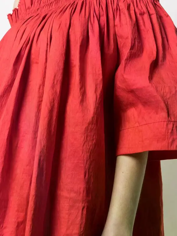 UMA WANG Off-shoulder Linen Blend Blouse