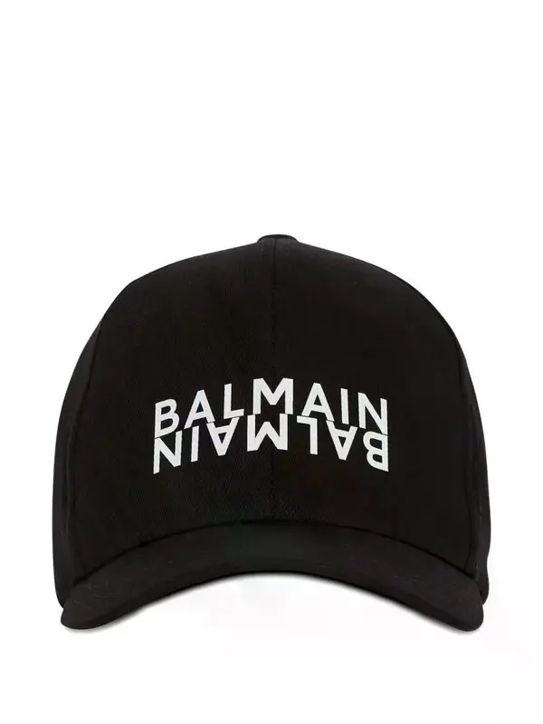 Balmain Print Cotton Cap - Black