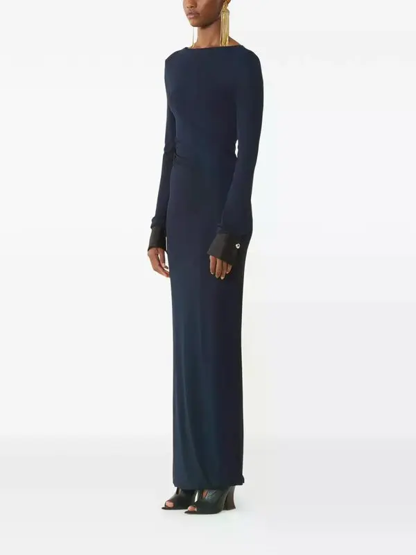 LANVIN Long Sleeve Button Cuff Maxi Dress