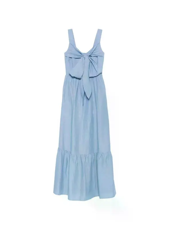 Liu Jo Bow-detail Ruffled Maxi Dress - Blue