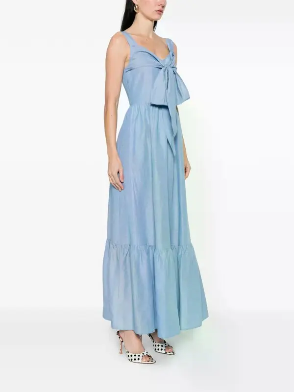 Liu Jo Bow-detail Ruffled Maxi Dress - Blue