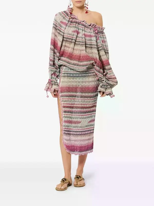 Isabel Marant Étoile Nalyna Striped Textured Mesh Top
