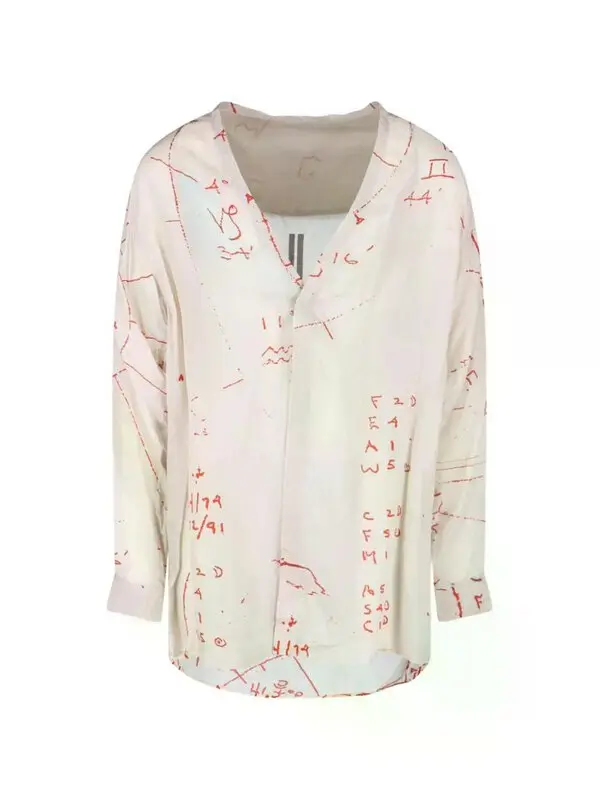Rick Owens Graphic Long-sleeve Shirt - Neutrals