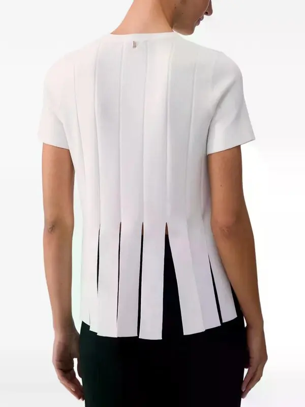Liu Jo Fringing Round Neck Short Sleeve Sweater - White