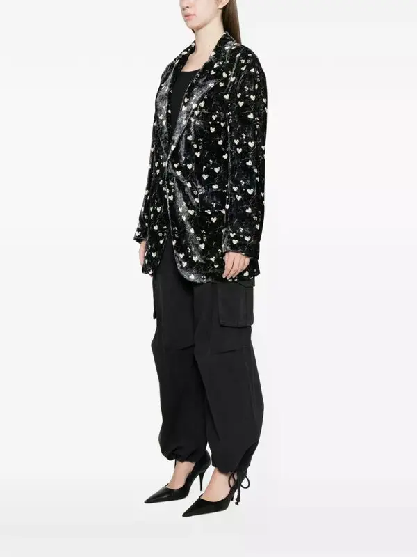 R13 Ragged Heart-print Blazer