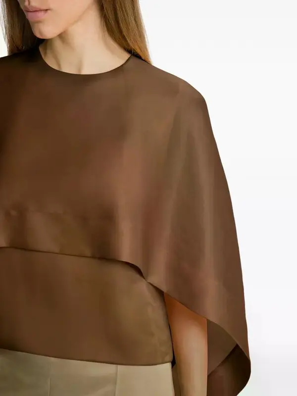 Alberta Ferretti Layered Blouse With Cape Detail