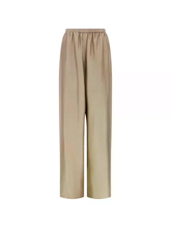 FERRAGAMO Jacquard Silk Twill Trousers - Neutrals