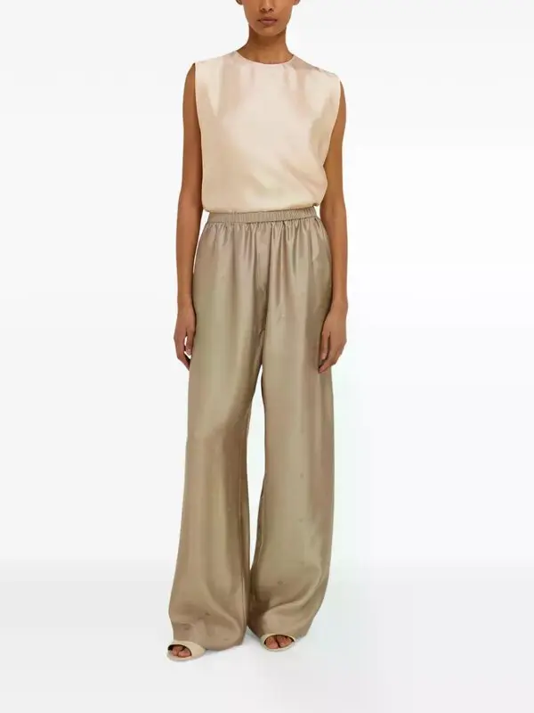 FERRAGAMO Jacquard Silk Twill Trousers - Neutrals