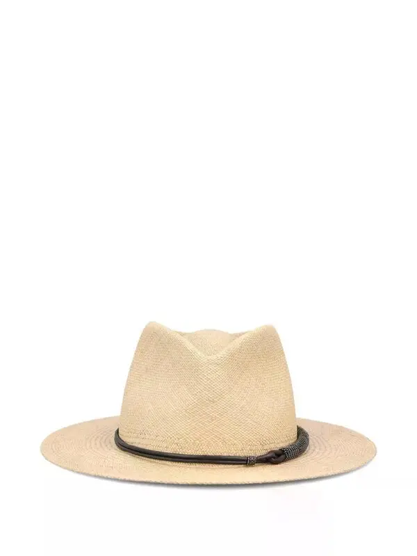 Brunello Cucinelli Woven Monile Fedora Hat - Neutrals