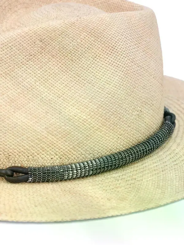 Brunello Cucinelli Woven Monile Fedora Hat