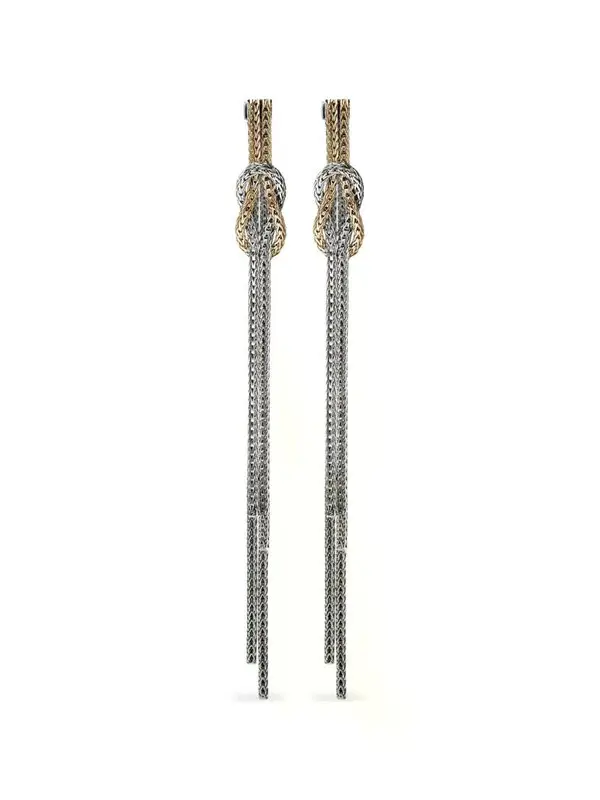 John Hardy Love Knot Drop Earrings In Sterling And 14k Yellow Gold - Silver