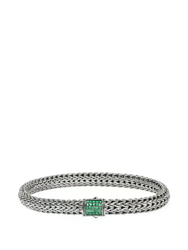 John Hardy Sterling Emerald Bracelet
